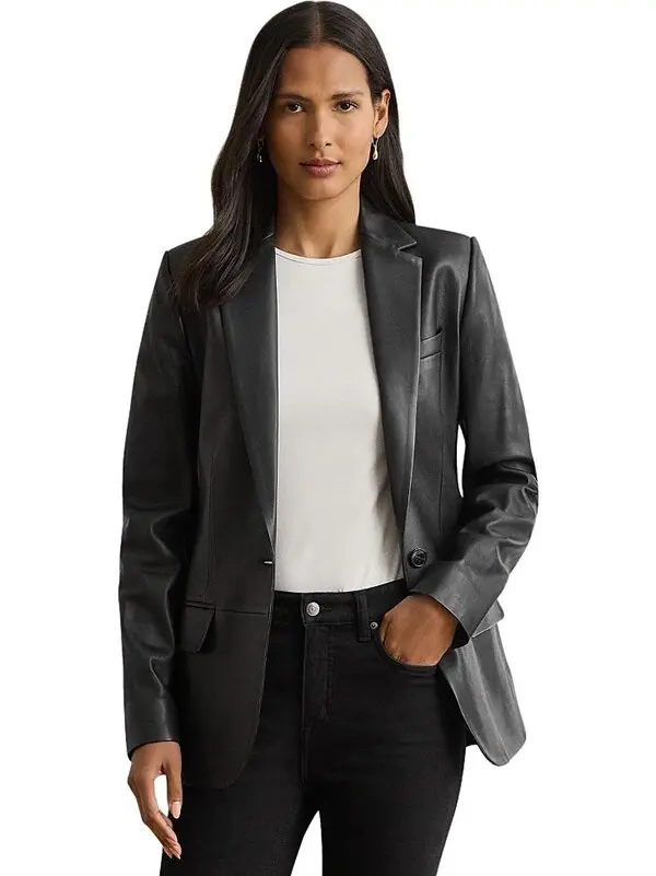Ralph Lauren Leather Blazer - Black