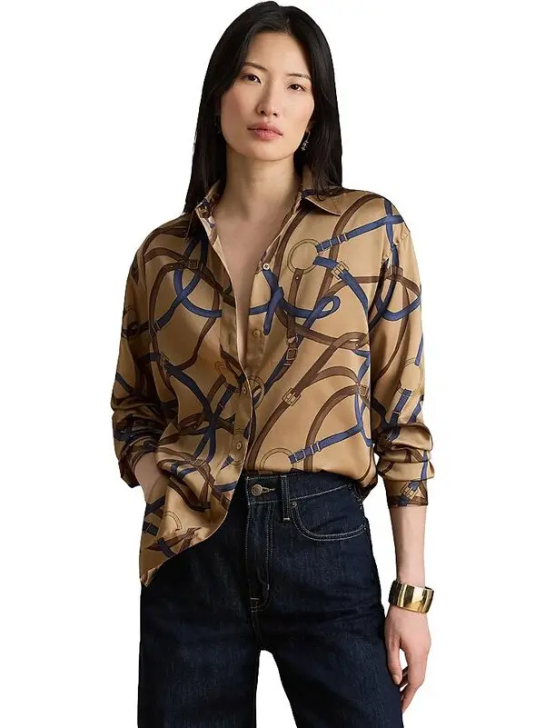 Ralph Lauren Printed Twill Relaxed Shirt - Camel Multi