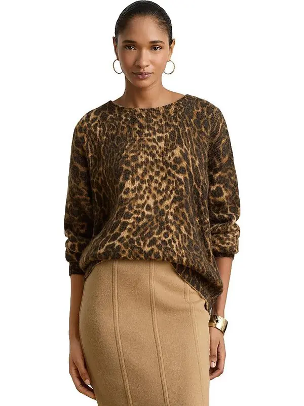 Ralph Lauren Relaxed Crewneck Sweater - Camel Multi