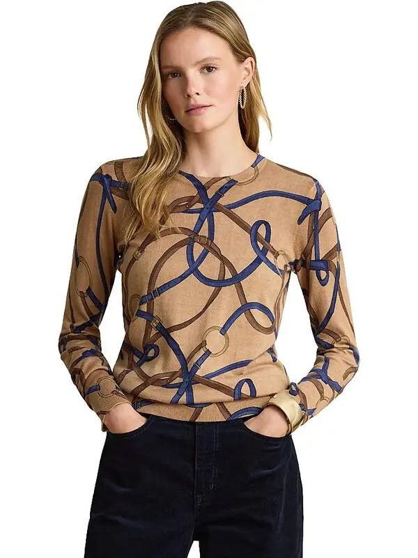 Ralph Lauren Slim Crewneck Sweater - Camel Multi