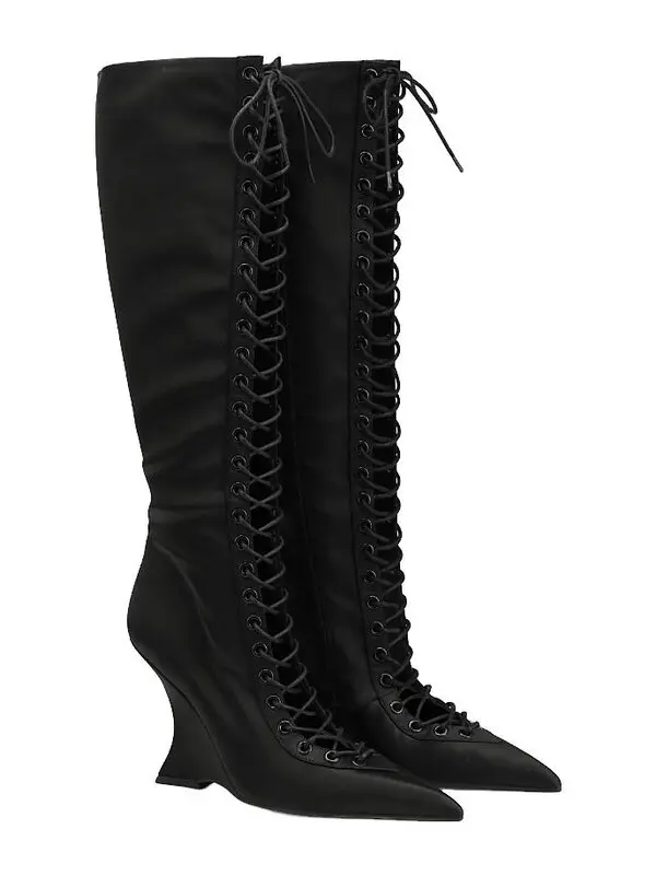 NAKED WOLFE Lacy Boots - Black