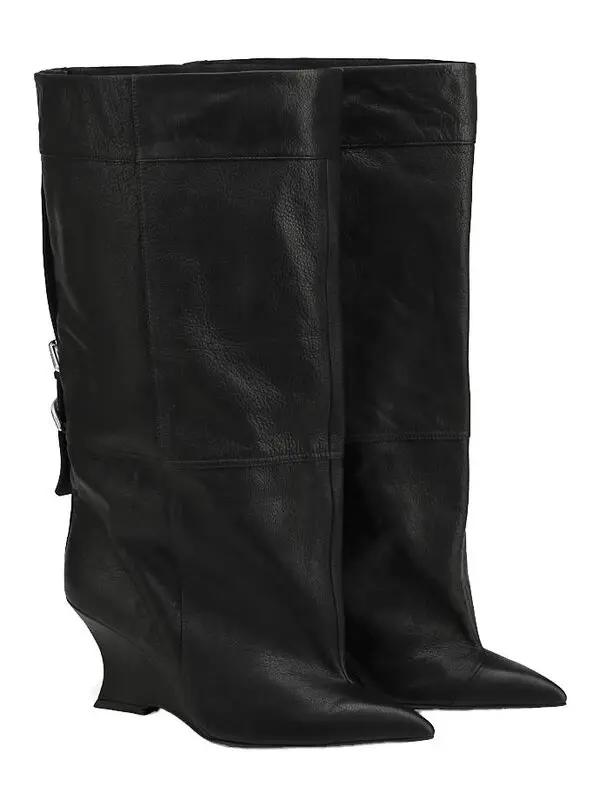 NAKED WOLFE Harness Leather Boots - Black