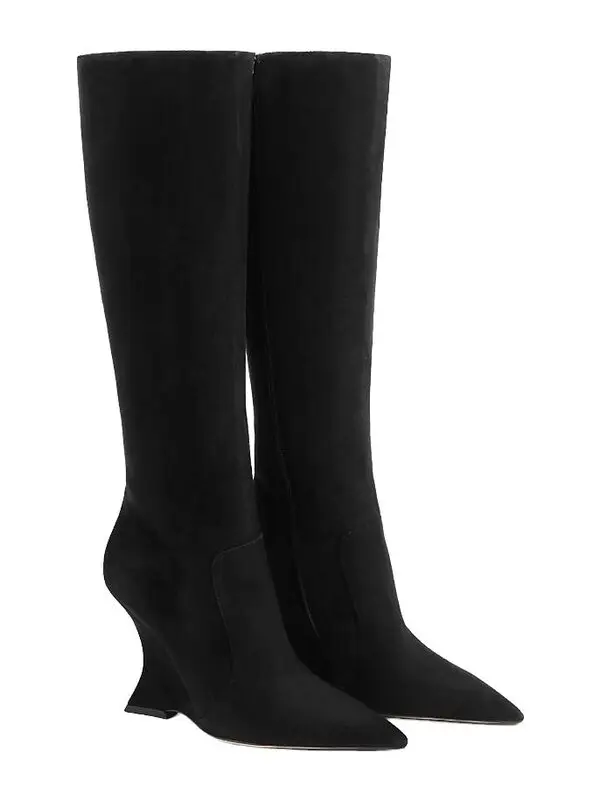 NAKED WOLFE Las Vegas Suede Boots - Black