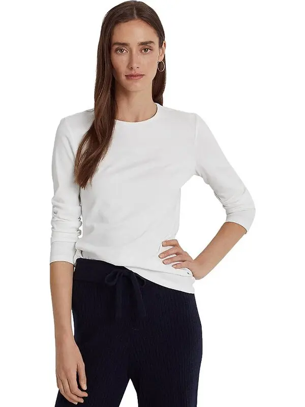 Ralph Lauren Crewneck Long Sleeve Tee - White