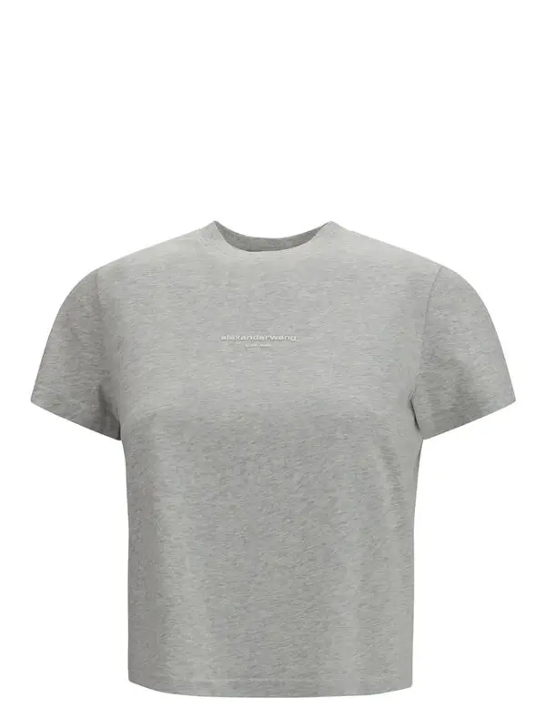 Alexander Wang Hort-leeve T-hirt With Central Logo Print - Grey
