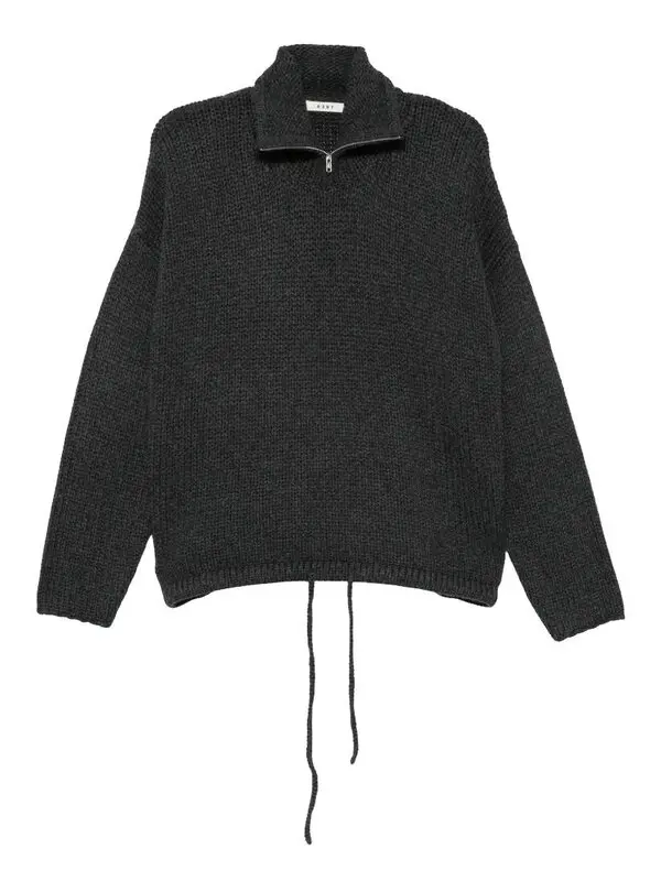 6397 Half-zip Drawstring Sweater - Grey