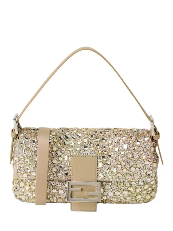 Fendi Baguette® 26424 Crystal-embellished Bag - Neutrals