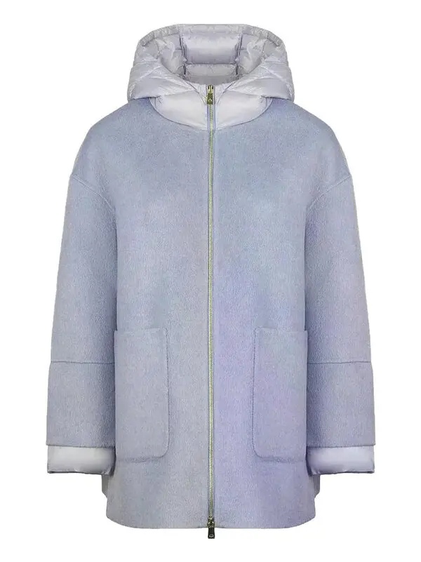 CANADIAN Manomin Hooded Wool-blend Coat - Blue