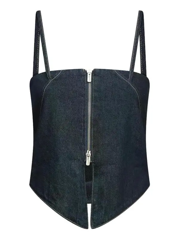 Karl Lagerfeld Zip-up Denim Top - Blue