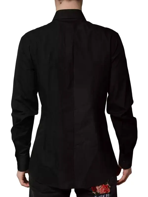 Dolce & Gabbana Gold Crystal-embellished Shirt - Black