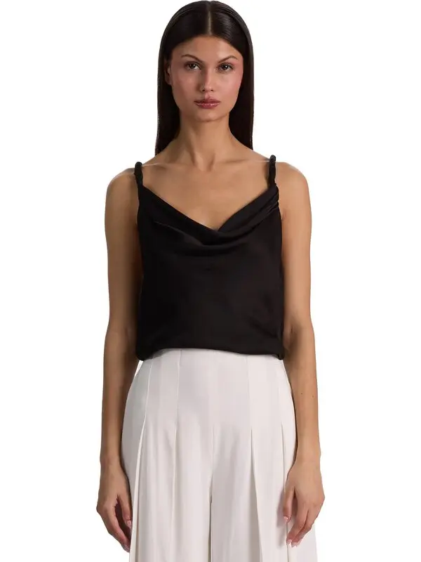 Alice + Olivia Monique Twist Strap Tank - Onyx
