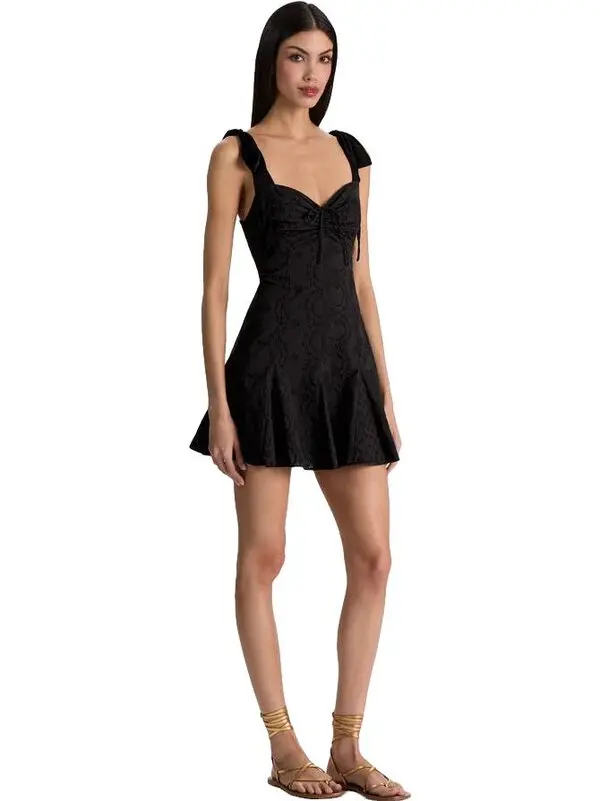 Alice + Olivia Ambrie Embroidered Mini Dress - Black