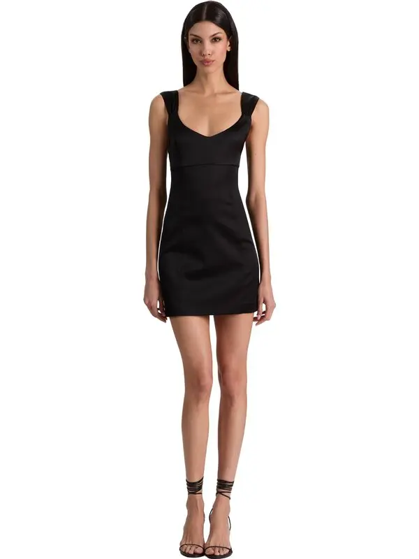 Alice + Olivia Renee Fitted Mini Dress - Black