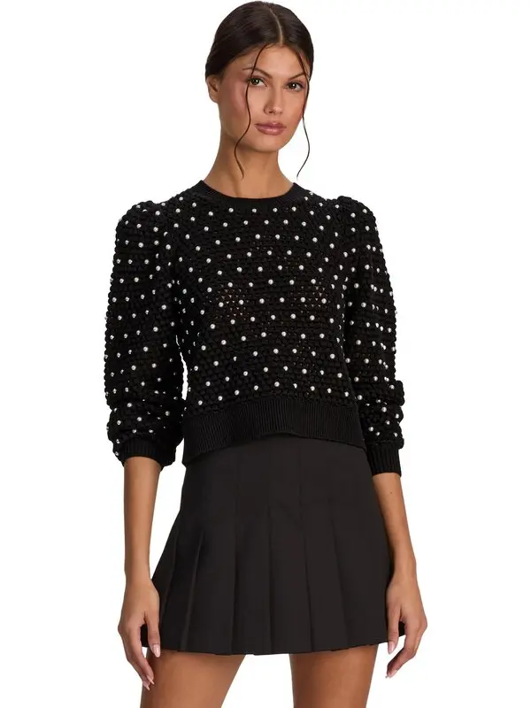 Alice + Olivia Joan Pearl Pullover - Black