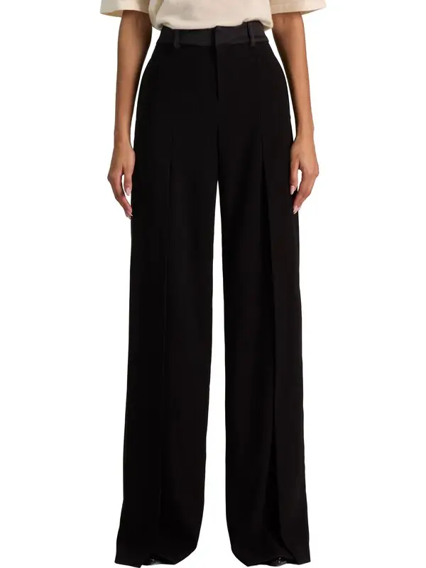 Alice + Olivia Wade Open Pleat Trouser - Black