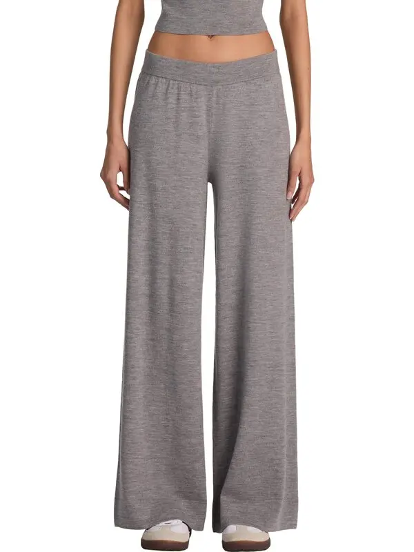 Alice + Olivia Mack Knit Pull On Pant - Medium Heather Grey