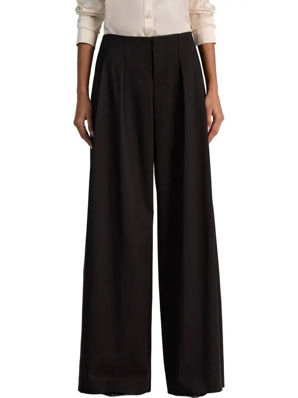 Alice + Olivia Elias Double Pleat Trouser - Black