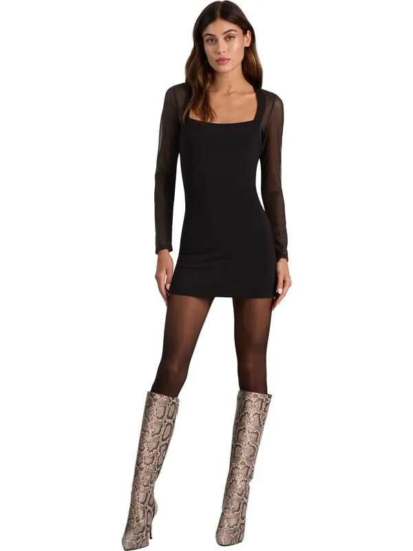 Alice + Olivia Roxane Scoop Mini Dress - Black