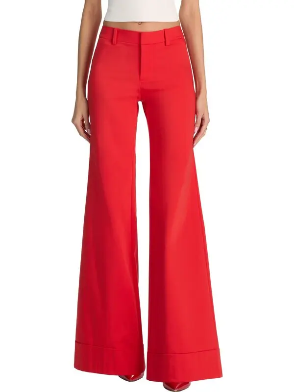 Alice + Olivia Valentine Wide Leg Flare Pant - Candy Apple