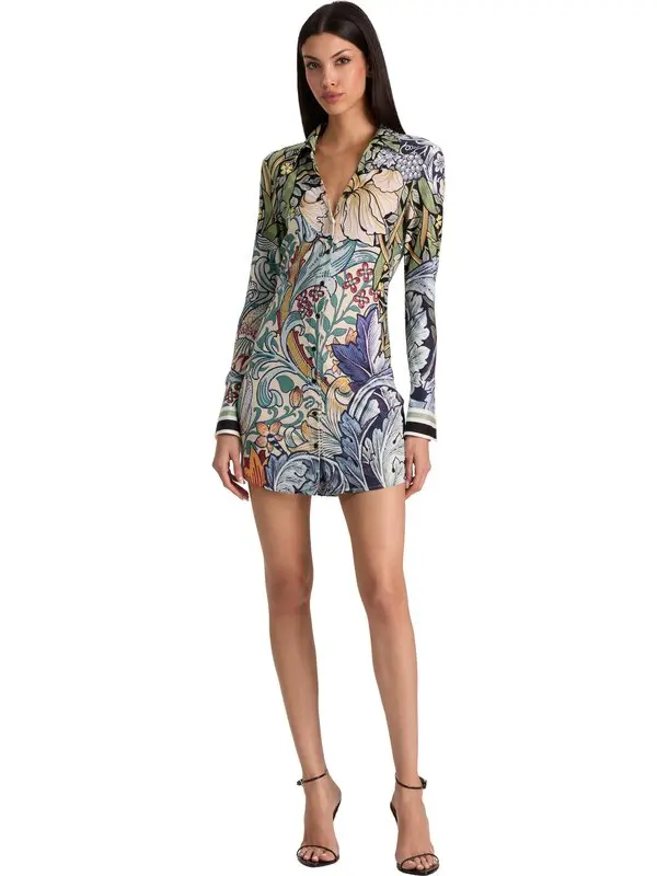 Alice + Olivia Freya Button Down Mini Dress - Masterpiece