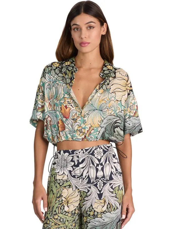 Alice + Olivia Mio Bubble Cropped Top - Masterpiece