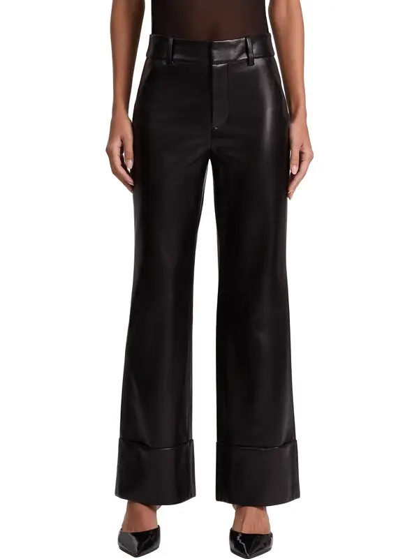 Alice + Olivia Alexander Vegan Ankle Pant - Black