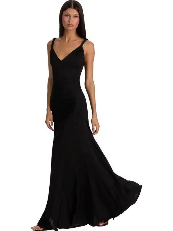 Alice + Olivia Bianca Twist Strap Maxi Dress - Black