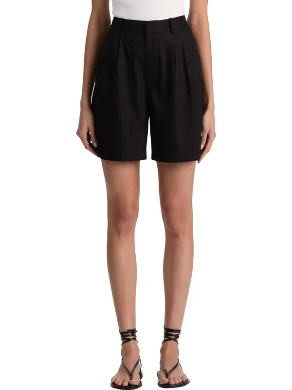 Alice + Olivia Conry Pleated Bermuda Short - Black