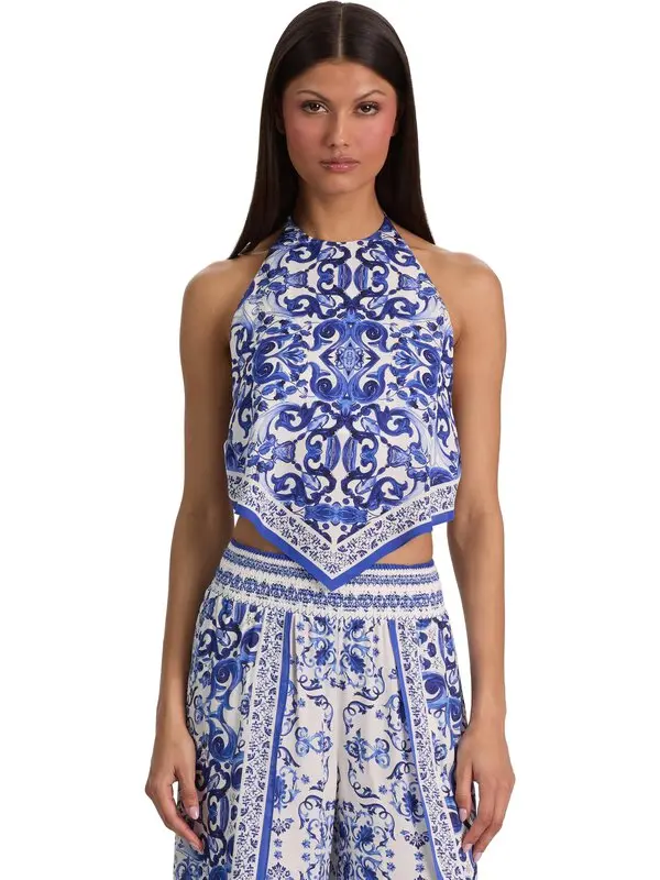 Alice + Olivia Frenchie Handkerchief Halter Top - Solstice