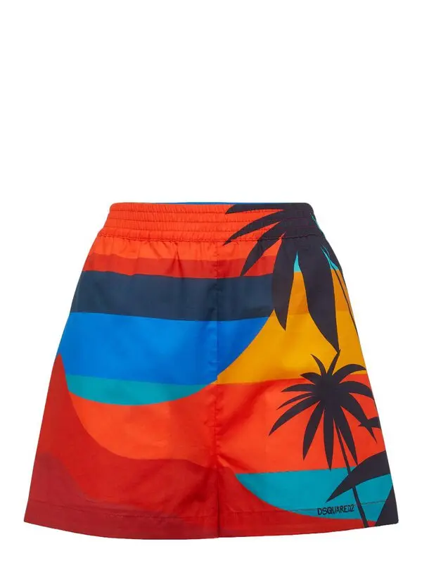 Dsquared2 Summer Lovers Sunset Baggy Shorts - Black