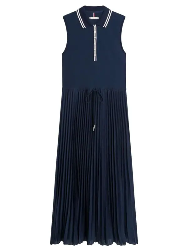 Tommy Hilfiger 1985 Pleated Sleeveless Midi Dress - Black