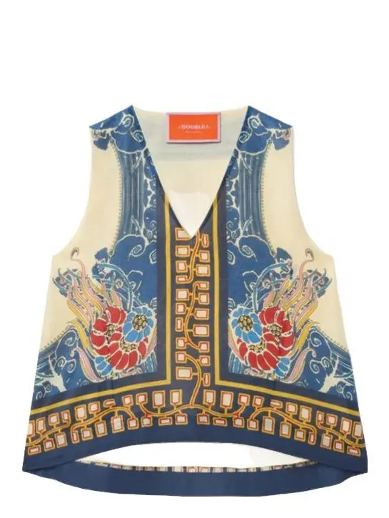 La DoubleJ Scala V-neck Top - Multicolor