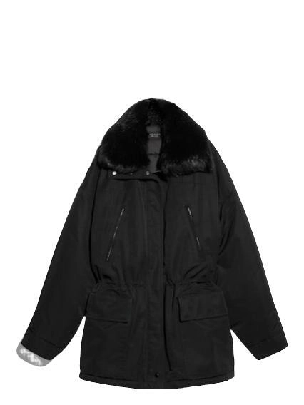 Gucci Technical Cotton Faille Jacket With Shearling - Black