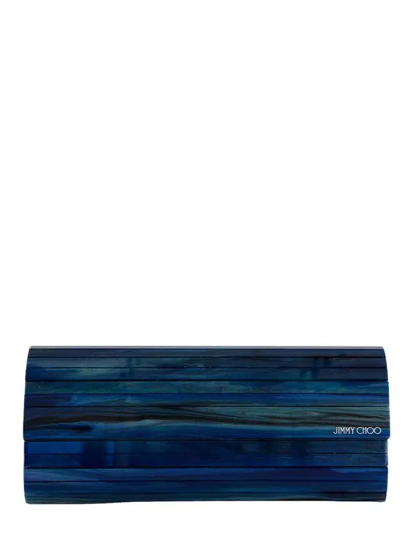 JIMMY CHOO Sweetie Marble-effect Clutch Bag - Blue
