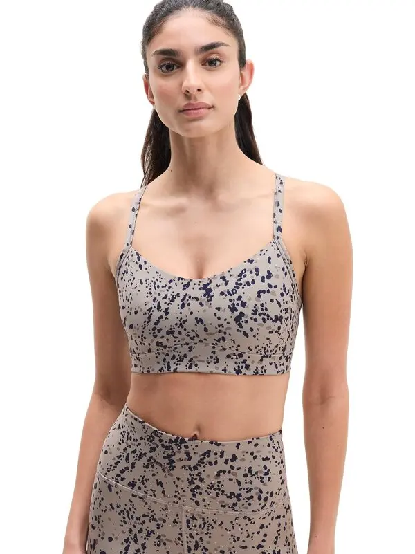 Athleta Vital Print Sports Bra A-c - Eggshell Abstract