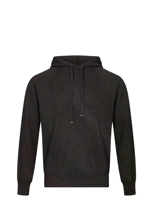 KANGRA Raglan-sleeve Wool Hoodie - Charcoal Gray