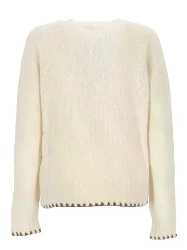 OLIVER LATTUGHI Blanket-stitch Raglan-sleeve Sweater - Neutrals