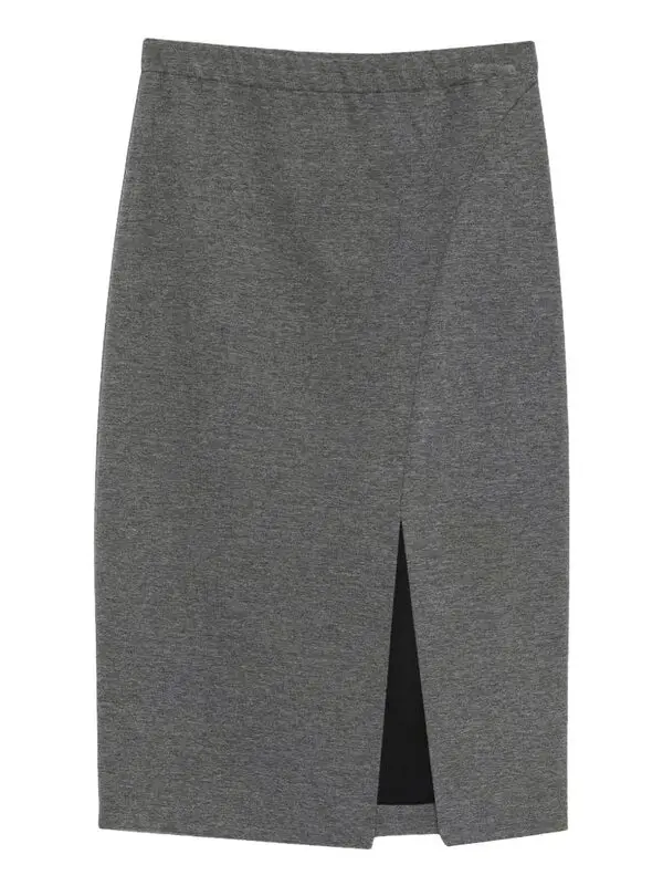 Liviana Conti Front-slit Pencil Midi Skirt - Grey