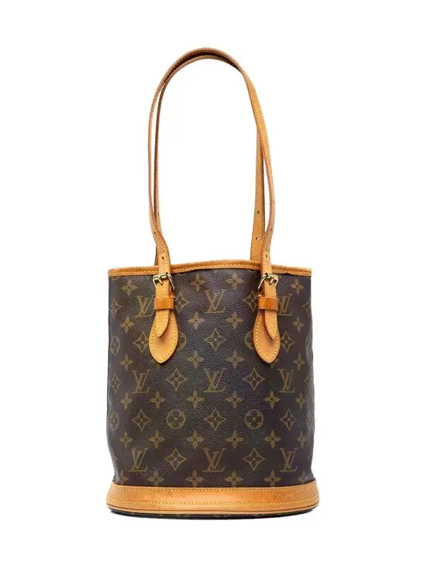 LOUIS VUITTON 2001 Monogram Petit Bucket Bag - Brown