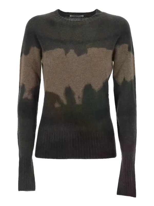 OLIVER LATTUGHI Gradient-effect Ribbed-trim Sweater - Brown