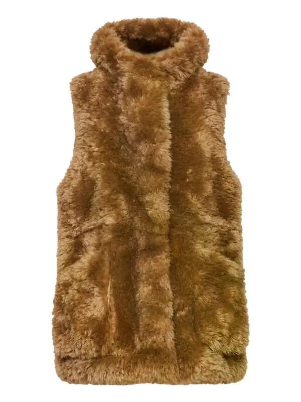 VEGANCODE Faux-fur Sleeveless Jacket - Brown