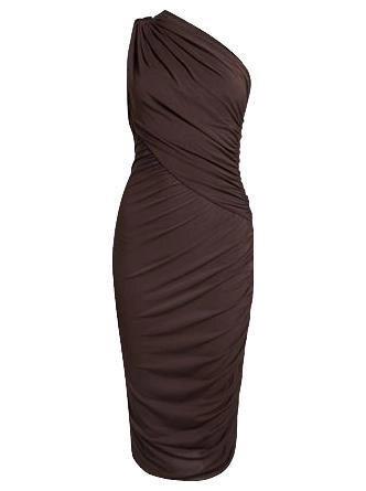Rick Owens Midi Dress Dark Size Viscose, Polyamide, Elastane - Brown