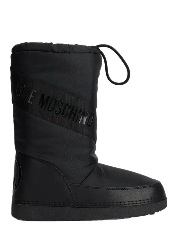 Moschino Logo-tape Heart-patch Boots - Black