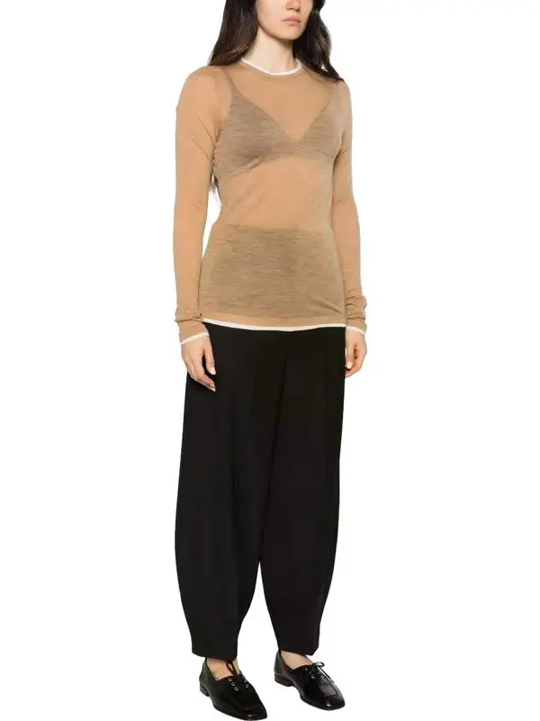 SEMICOUTURE Sheer Layered-effect Sweater - Neutrals
