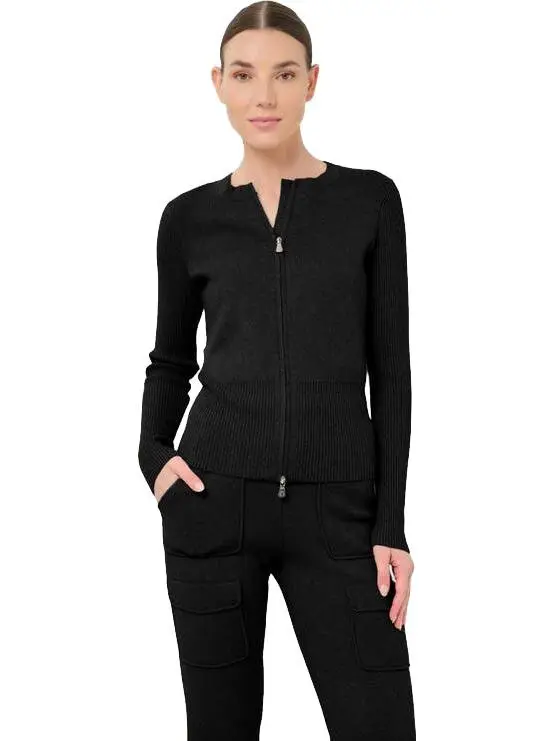 Anatomie Sky Zip-front Sweater Jacket - Black