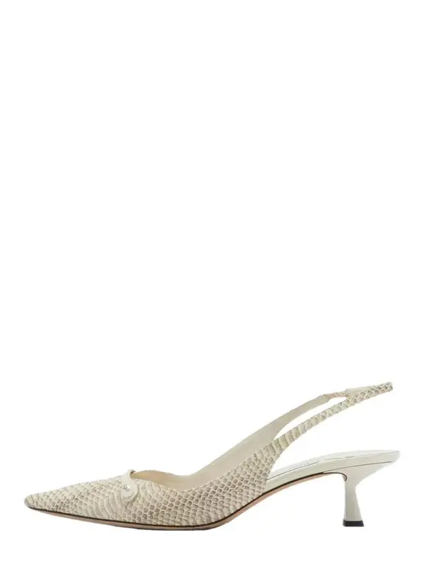 JIMMY CHOO Amita Snake-print Leather Slingback Pumps - Neutrals