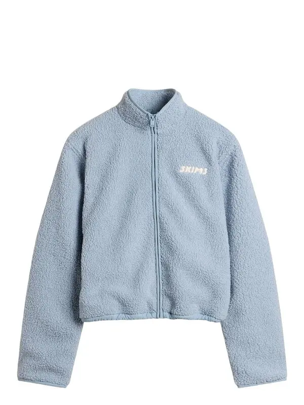 SKIMS Teddy Boxy Zip Up Jacket - Fog