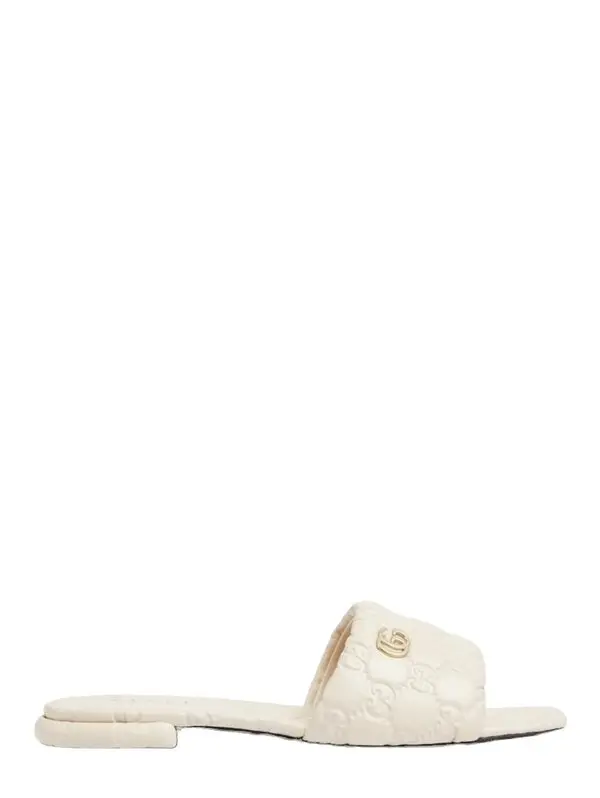 Gucci Slide Sandal With Double G - Ivory