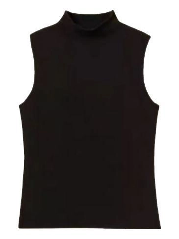 TWINSET Sleeveless Turtleneck Knit Top - Black