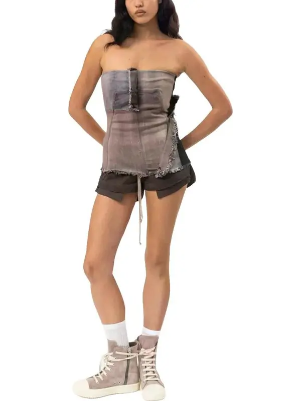 Rick Owens Maria Denim Bustier Top - Pink